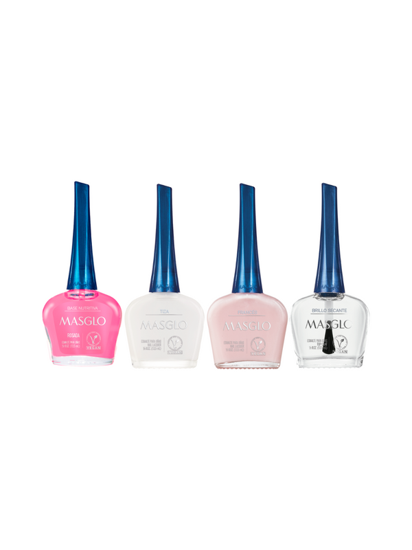Kit Masglo Tradicional Base+Tono+Brillo Frances – Meriti Cosmetics